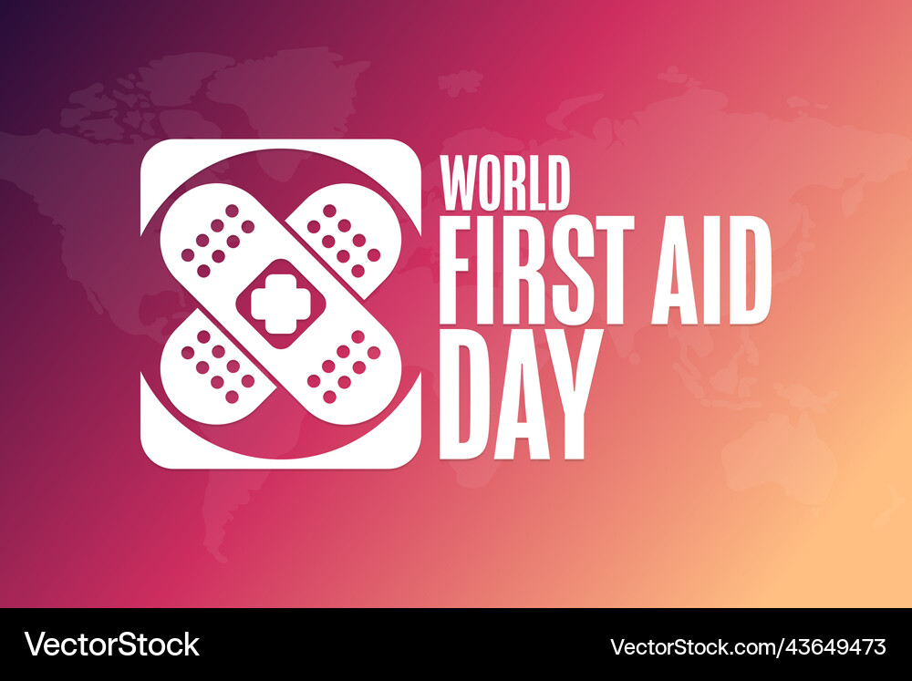 World first aid day holiday concept template Vector Image