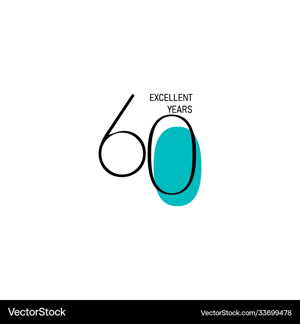 60 years anniversary celebration elegant number Vector Image