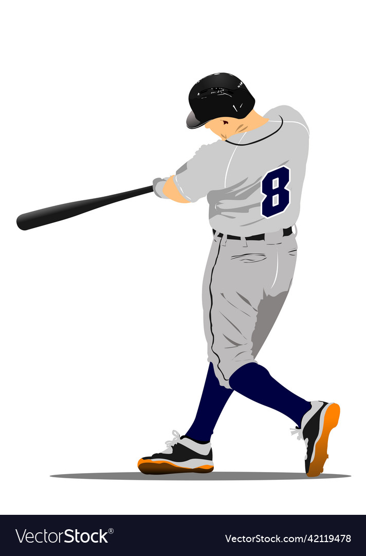 Baseball Outfielder Clipart