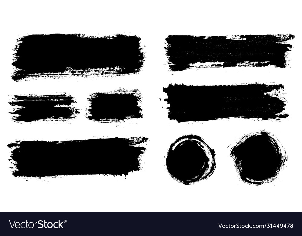 Brush strokes paintbrushes set grunge Royalty Free Vector