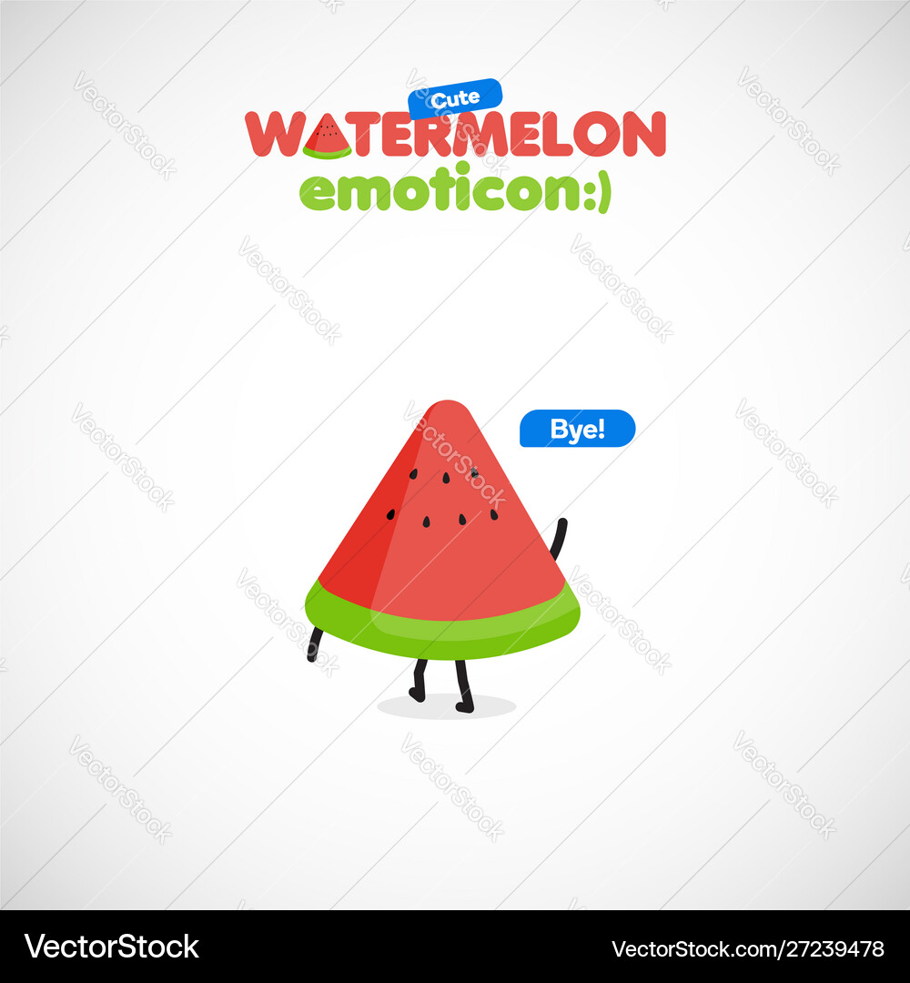 Cute watermelon emoticon Royalty Free Vector Image