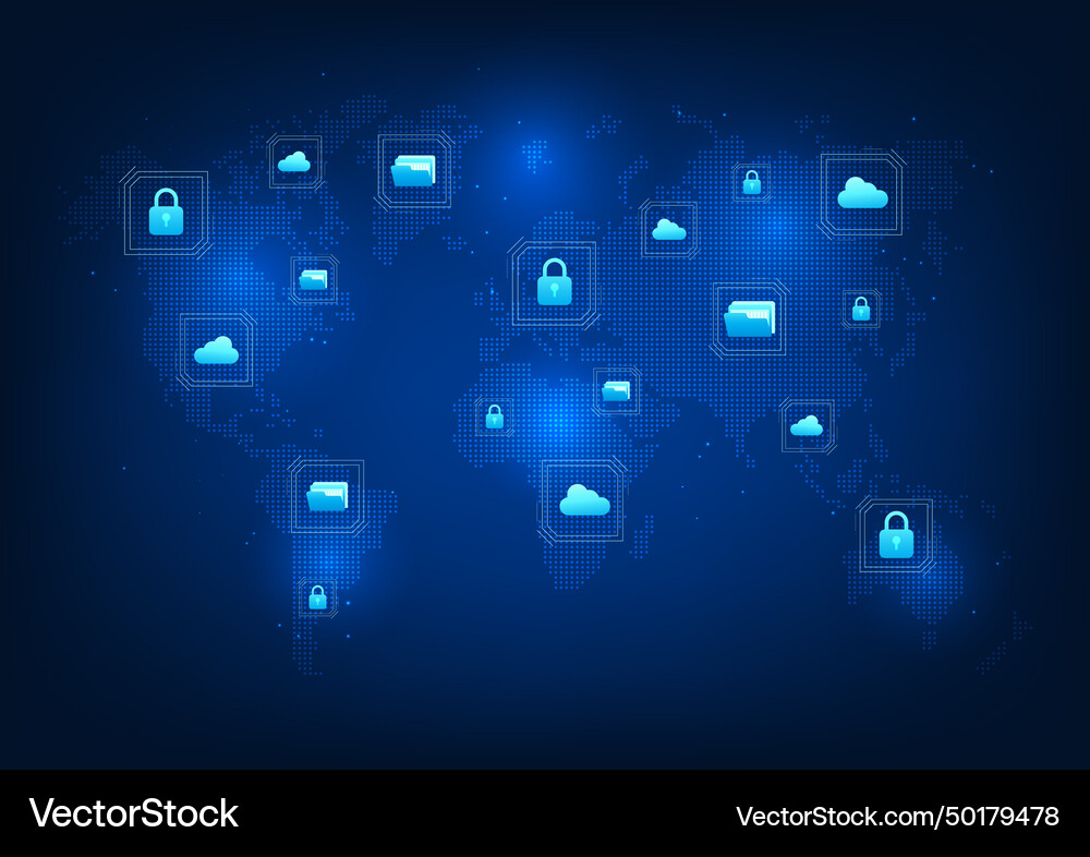 Data network technology that has a cyber security Vector Image