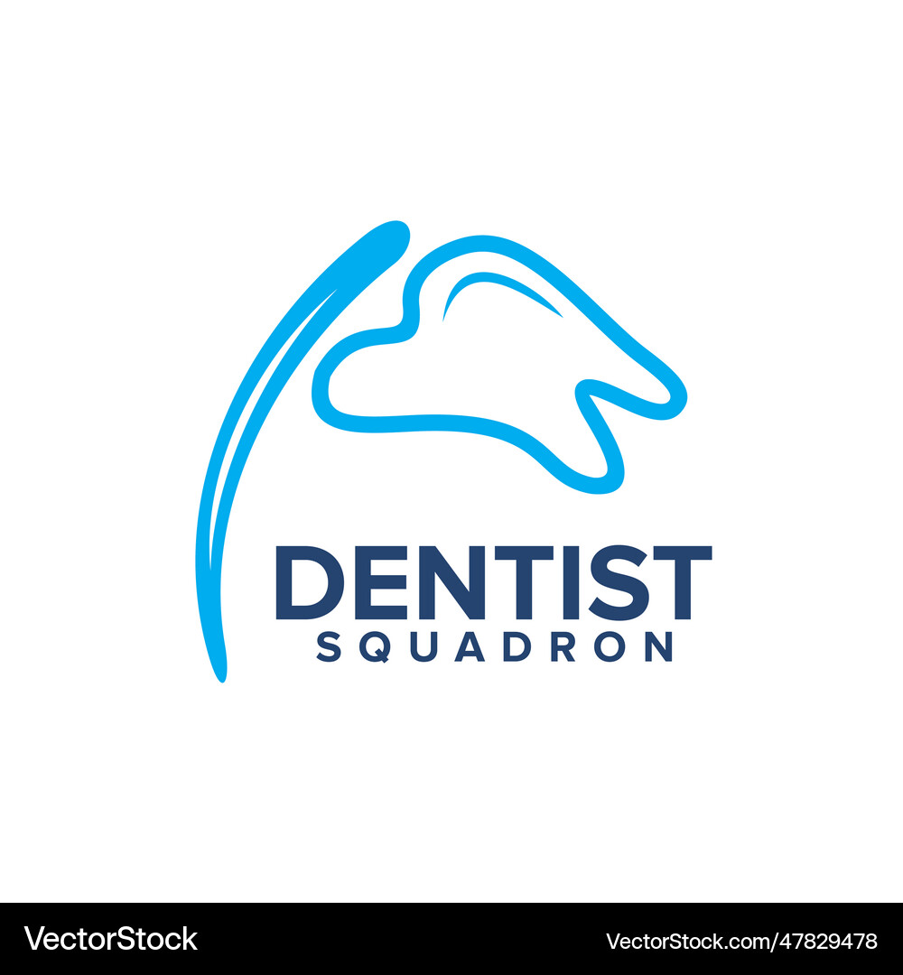 Dentist clinic flag logo design Royalty Free Vector Image