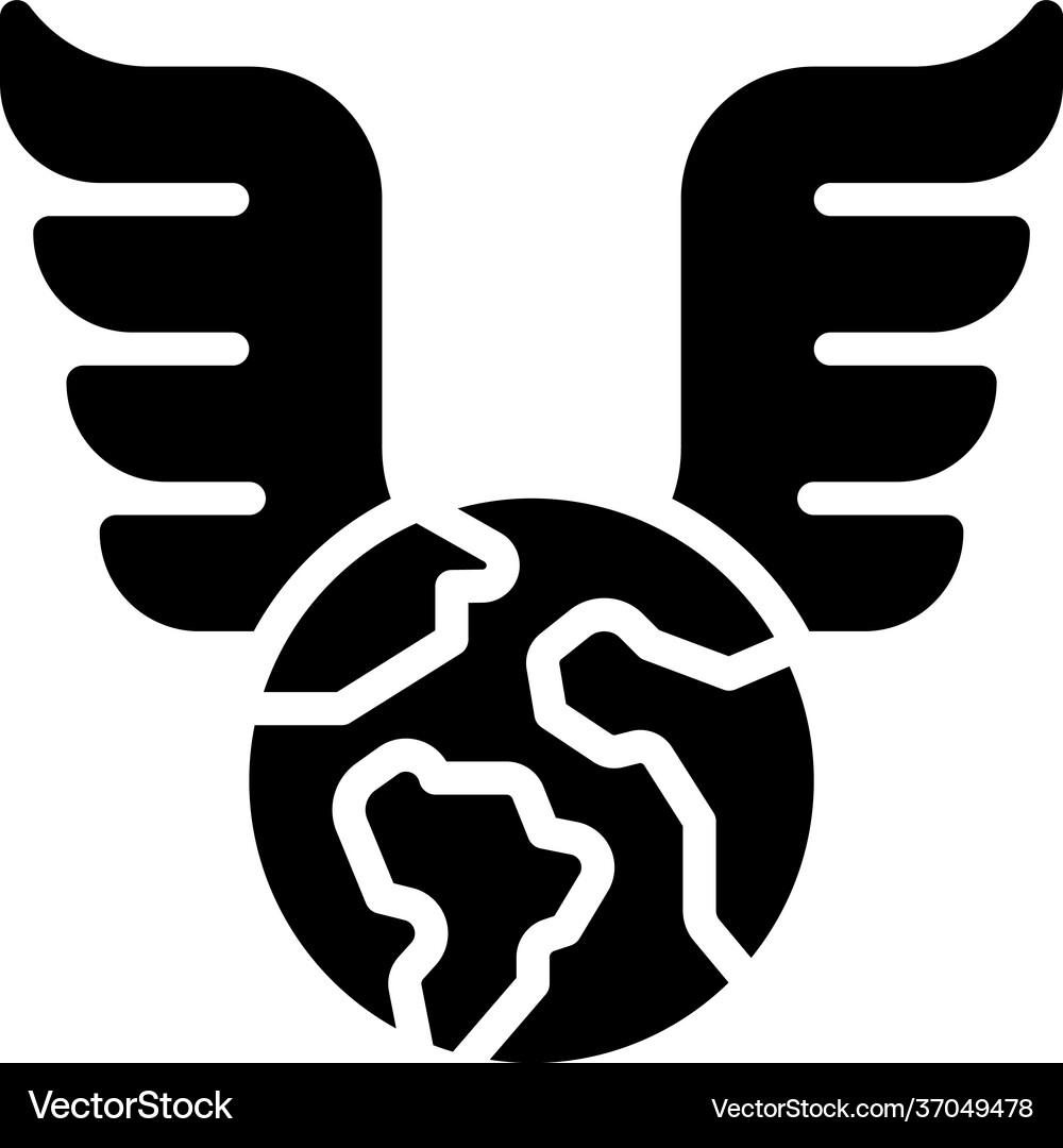Earth with wings icon day related Royalty Free Vector Image