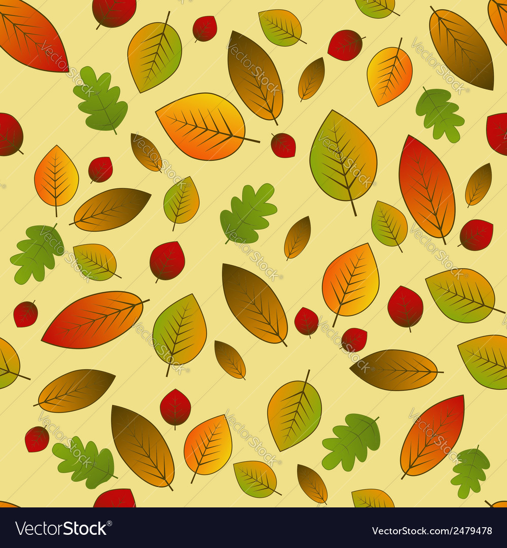Leaves pattern Royalty Free Vector Image - VectorStock