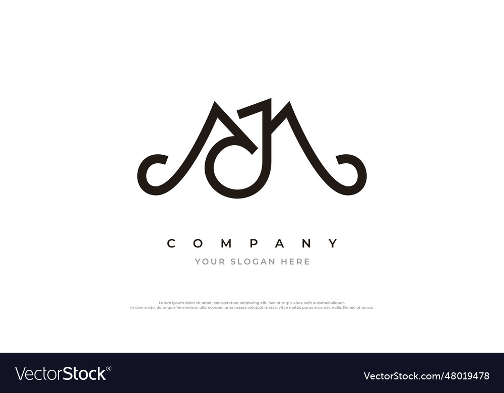 Letter jm logo or mj monogram logo design Vector Image