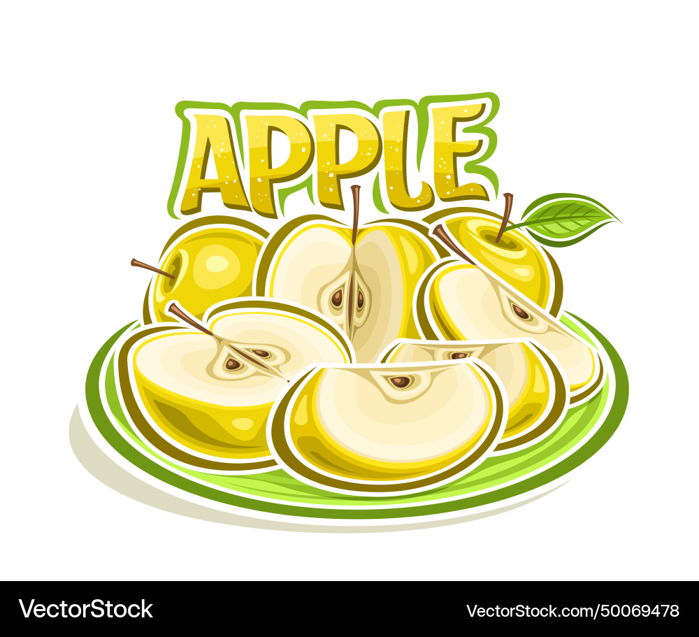Logo for yellow apple Royalty Free Vector Image