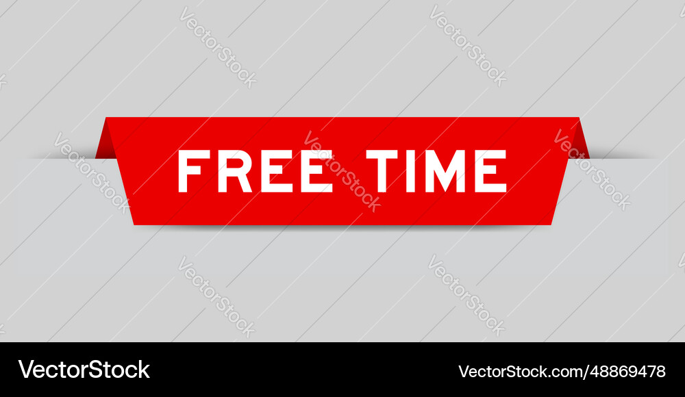 Red color inserted label with word free time n Vector Image