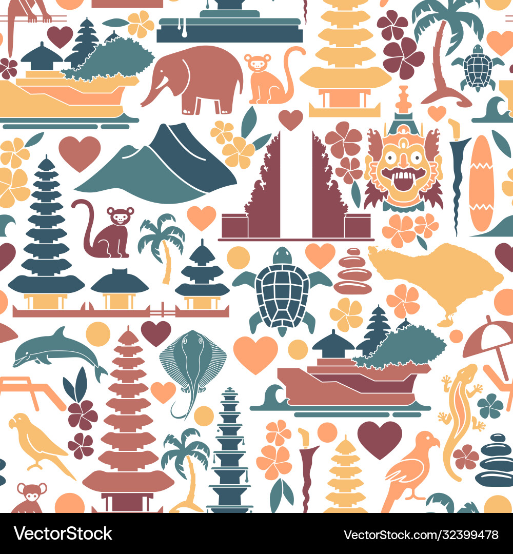 Seamless background with traditional symbols Vector Image