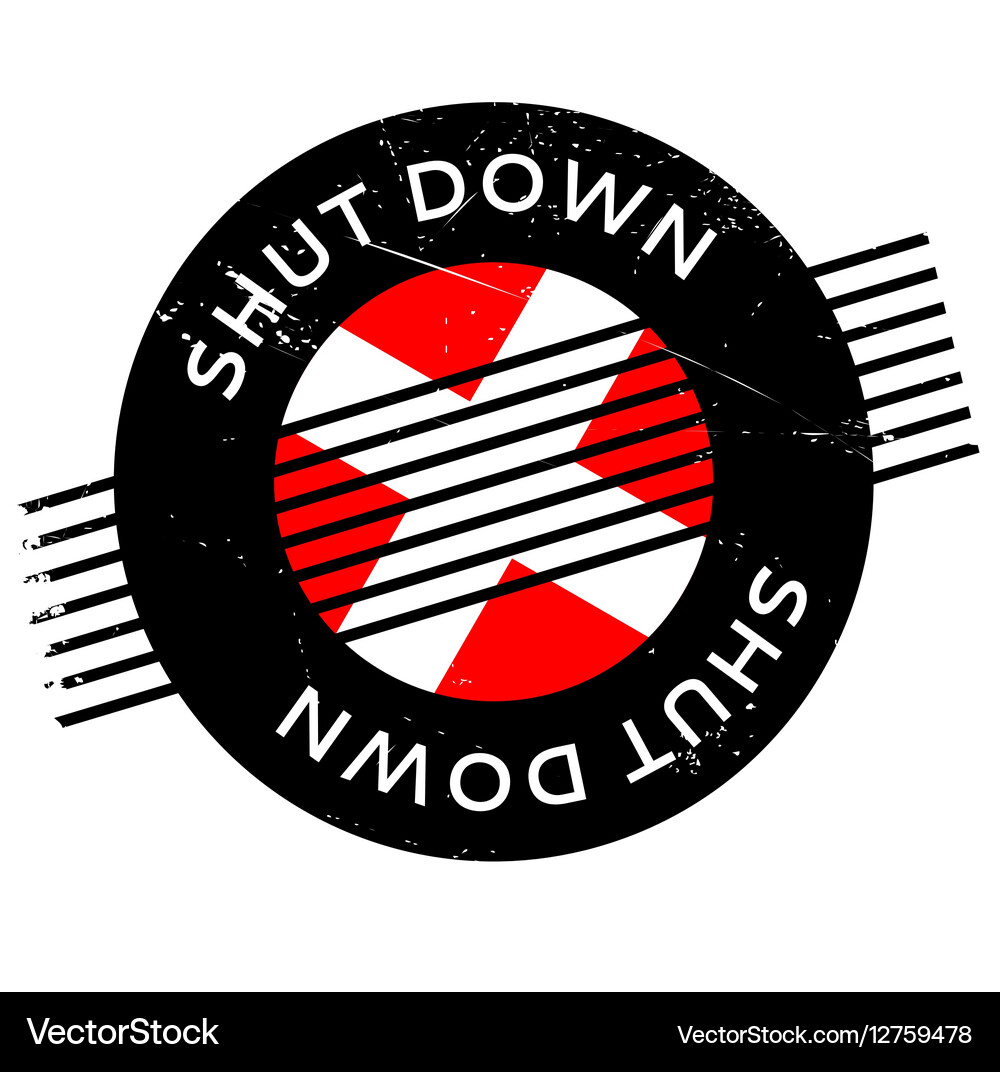 Shut down rubber stamp Royalty Free Vector Image