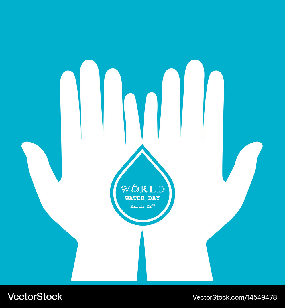 Water drop with human hand icon logo design Vector Image