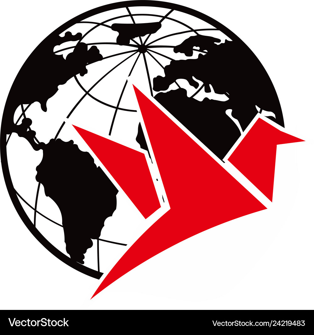 Bird flying to around the world Royalty Free Vector Image