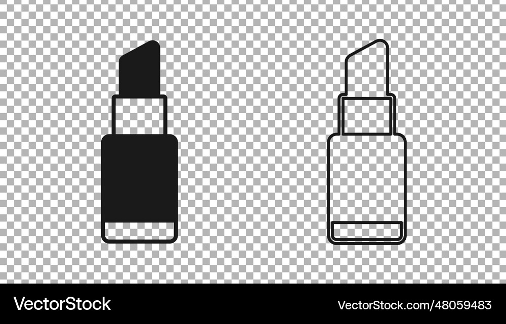 Black lipstick icon isolated on transparent Vector Image