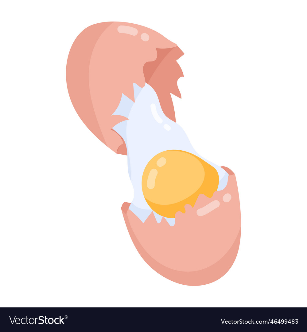 Cracked egg Royalty Free Vector Image - VectorStock