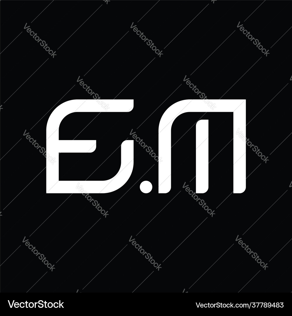 Em logo monogram with middle slice design template