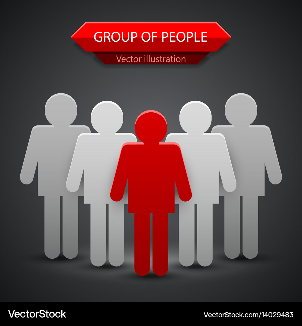 Group of people leader Royalty Free Vector Image