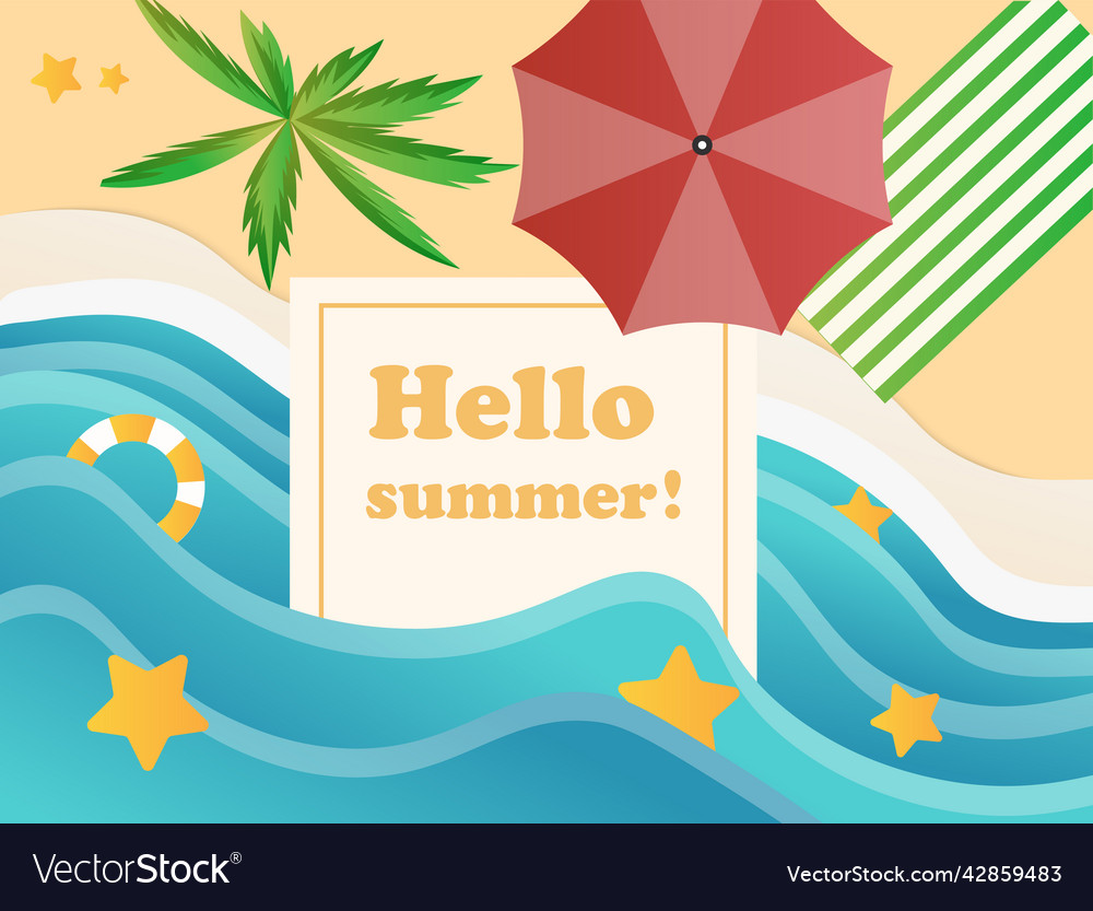 Hello summer banner Royalty Free Vector Image - VectorStock