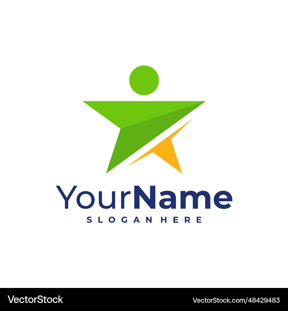 Leader logo design template star people Royalty Free Vector