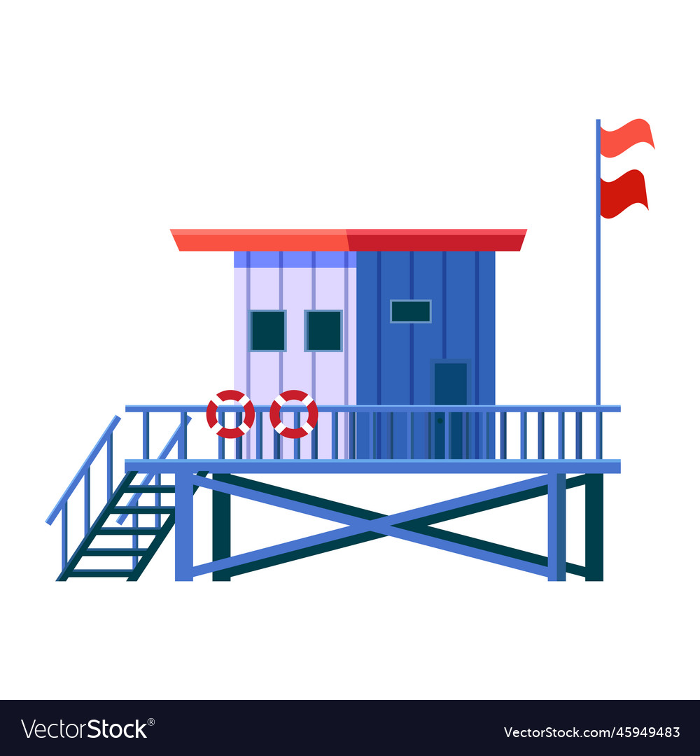 Lifeguard tower icon station building Royalty Free Vector