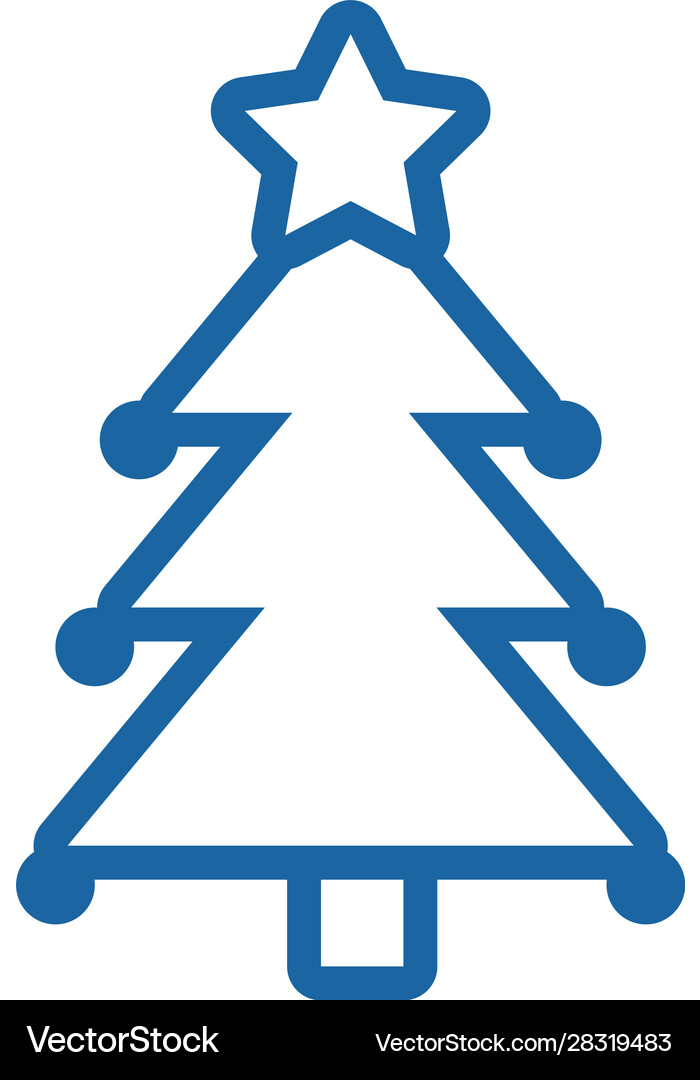 Merry christmas pine tree icon Royalty Free Vector Image