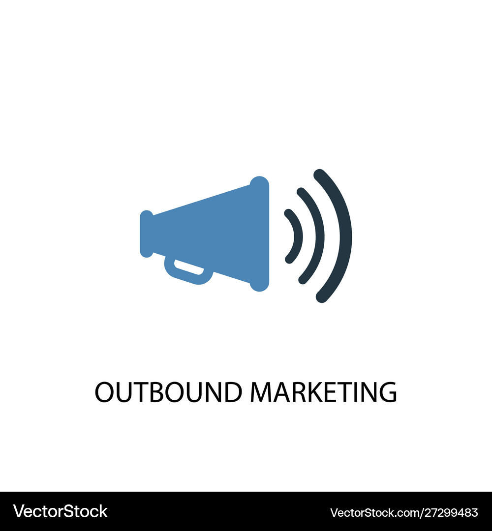 Outbound marketing concept 2 colored icon simple Vector Image