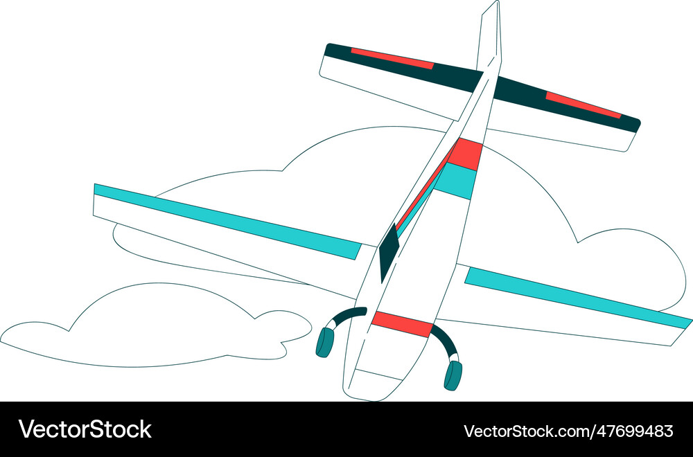 Plane or airplane with wings flying high Vector Image
