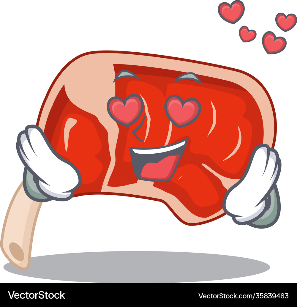 Romantic prime rib cartoon character has Vector Image