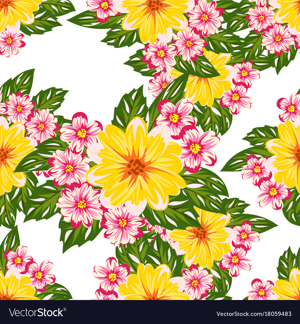 Seamless flower pattern Royalty Free Vector Image