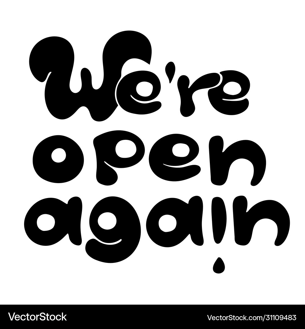 We are open again sign for retail industries Vector Image