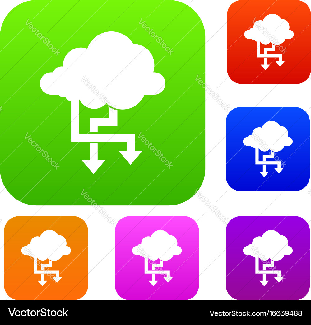 Cloud and arrows set collection Royalty Free Vector Image