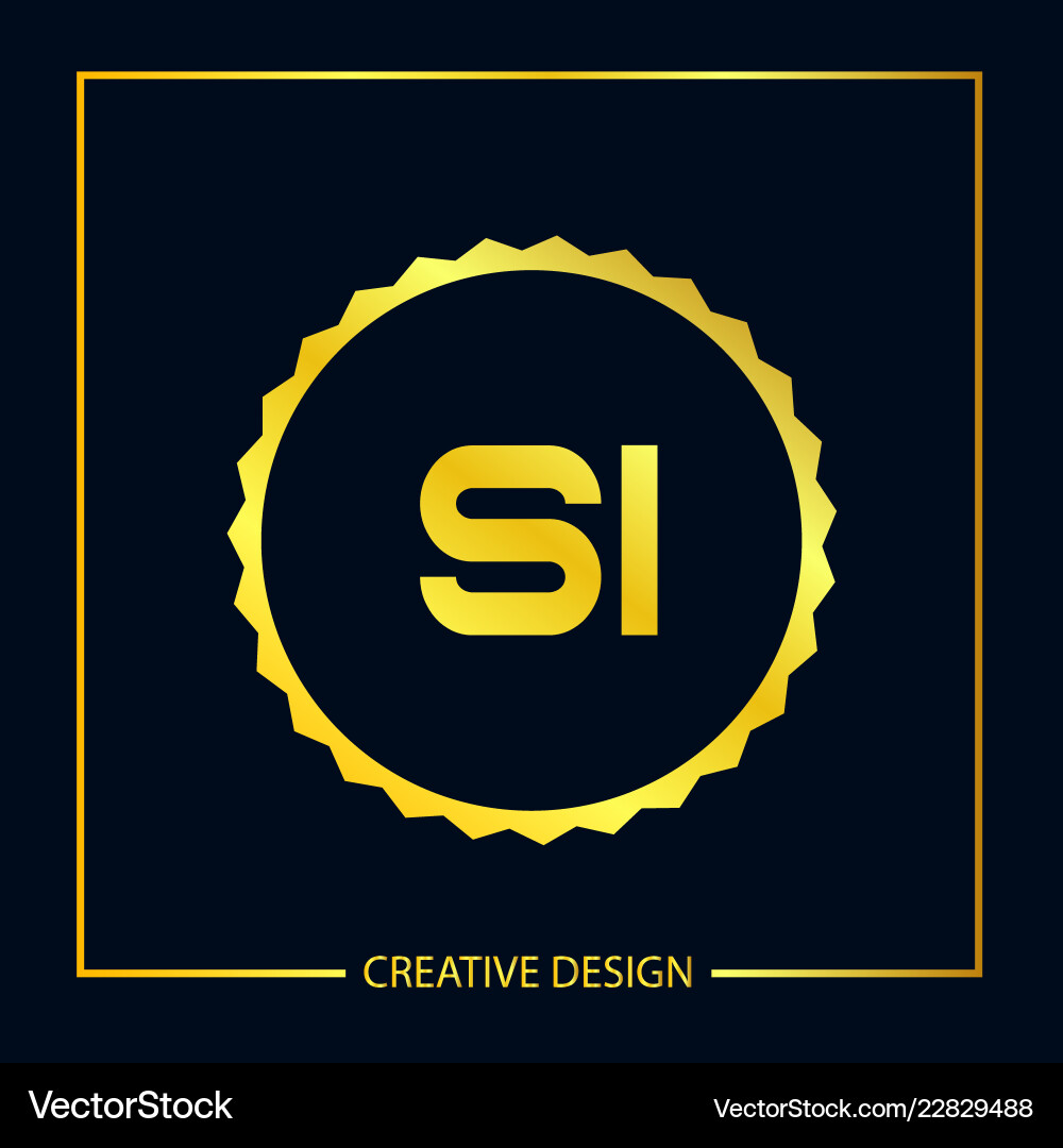 Initial letter si logo template design Royalty Free Vector