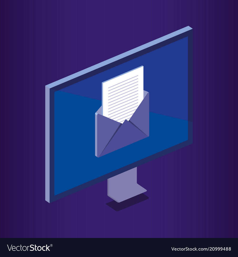 Isometric computer desktop digital technology Vector Image