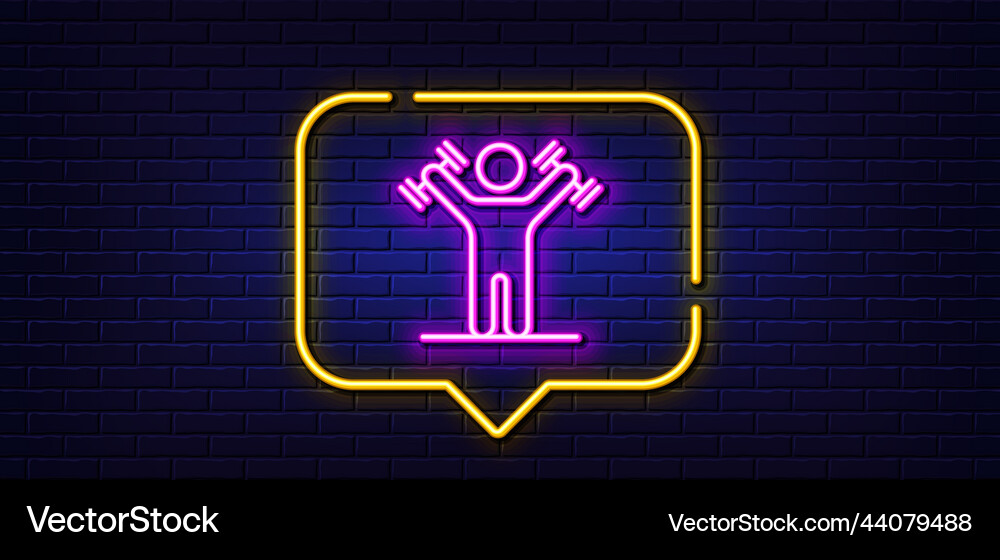 Man with dumbbells line icon workout equipment Vector Image