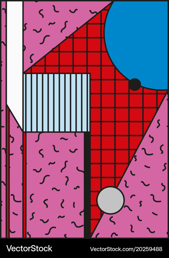 Neo memphis composition in 80 90 vintage Vector Image