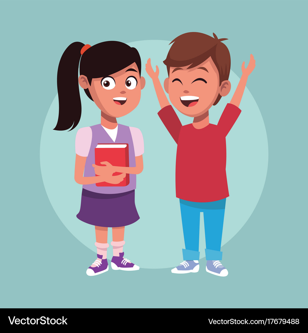 Student kids cartoon Royalty Free Vector Image