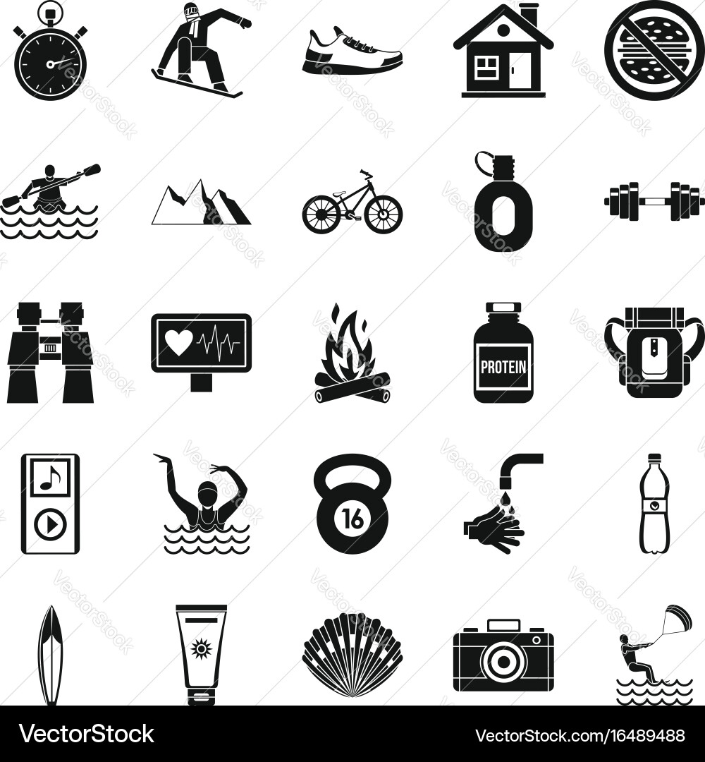 Therapeutic therapy icons set simple style Vector Image