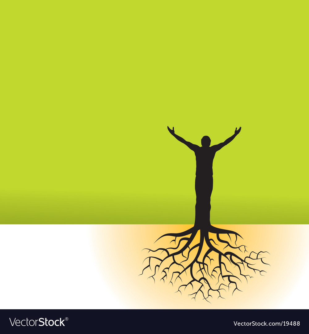 Tree man roots Royalty Free Vector Image - VectorStock