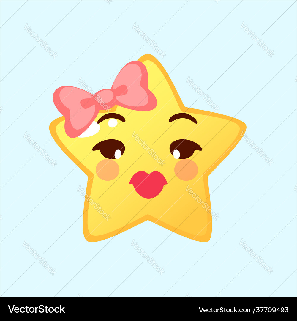 Cartoon emoticon cute star icon Royalty Free Vector Image