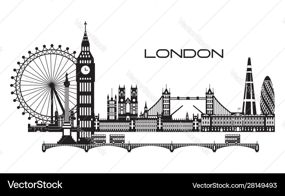 London city skyline 3 Royalty Free Vector Image