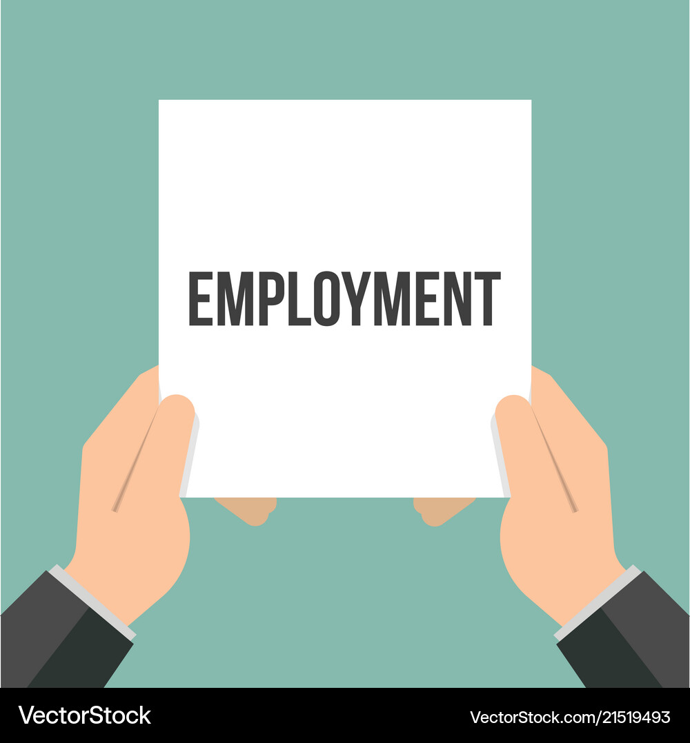 Man showing paper employment text Royalty Free Vector Image
