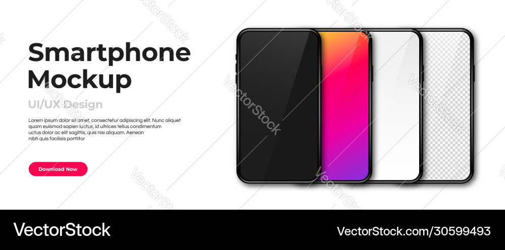 Realistic phone mockup set modern phones Vector Image