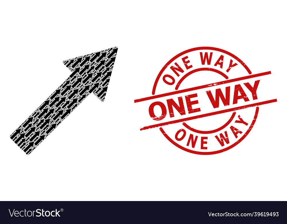 Right Up Arrow Icon Recursion Collage And Textured
