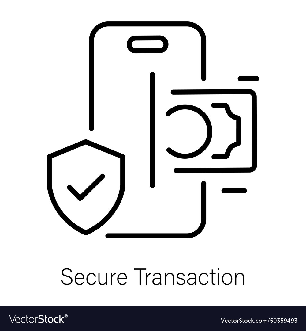 Secure transaction Royalty Free Vector Image - VectorStock