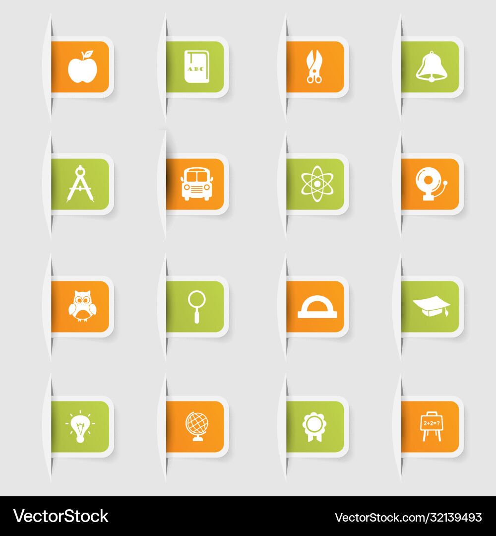 Set a collection unique paper stickers icon Vector Image