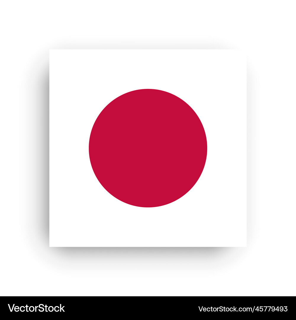 Square flag of japan Royalty Free Vector Image