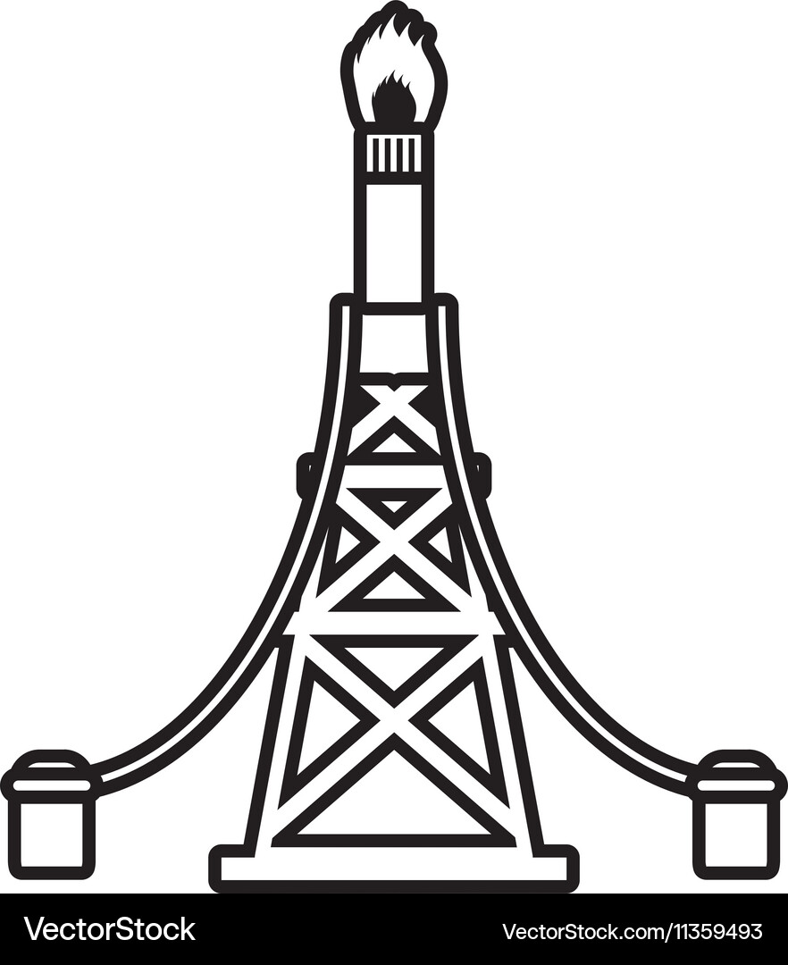 Tower oil exploration industry Royalty Free Vector Image