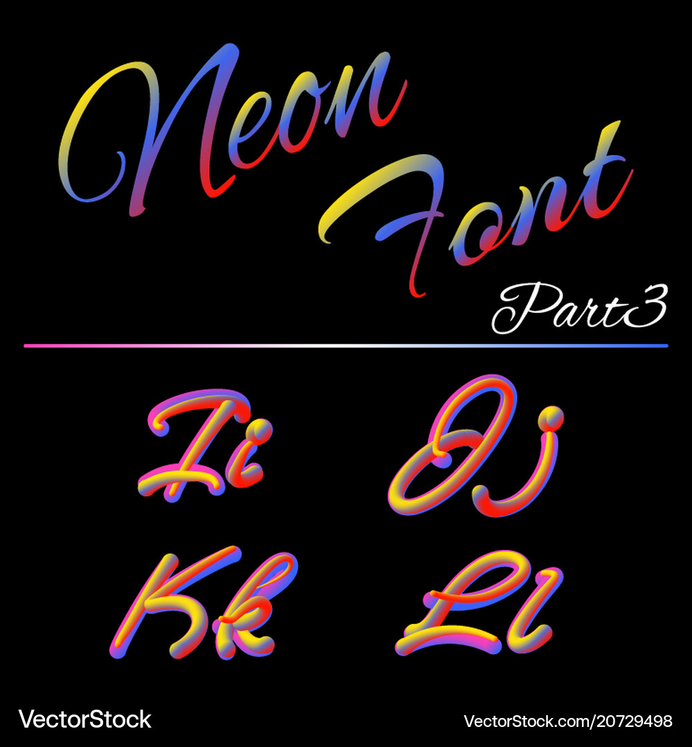 3d neon led font liquid matte rounded type tube Vector Image