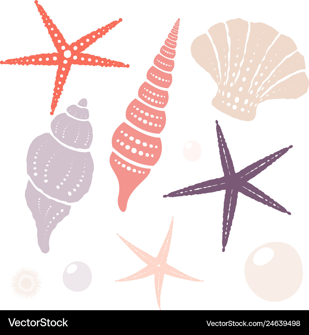 Collection of marine isolated design elements Vector Image