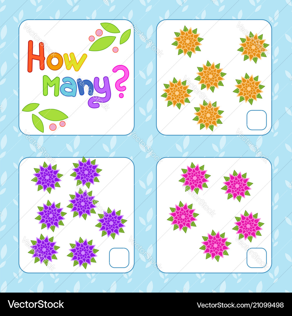 Counting game for preschool children Royalty Free Vector