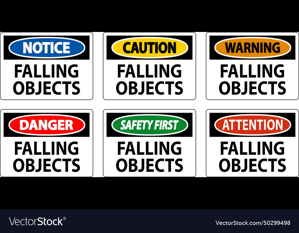 Danger sign falling objects Royalty Free Vector Image Danger sign falling objects Royalty Free Vector Image